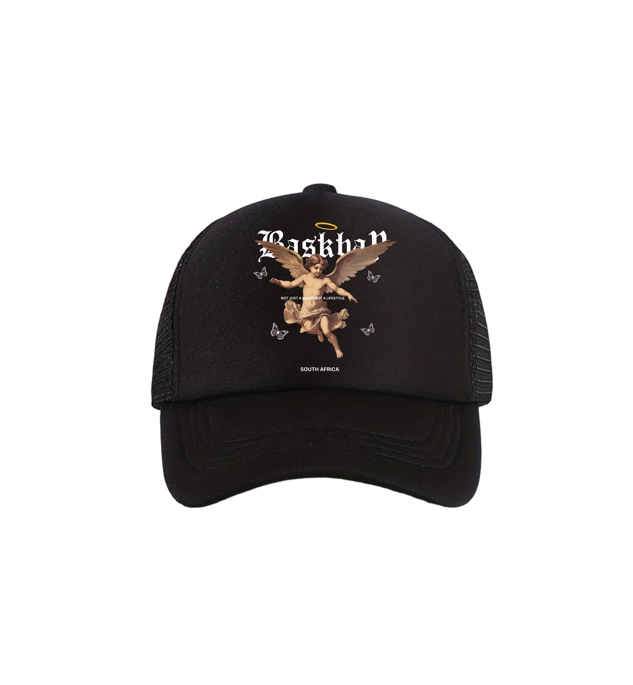 BaskBay Angel Wings Print Mesh Trucker – Luto - A Blank Canvas®